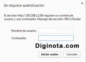 Entrar al router con: