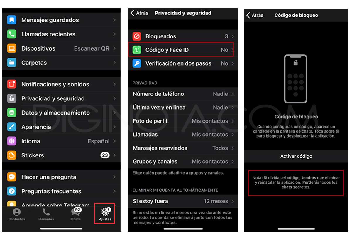 Cómo poner clave "contraseña” en tú Telegram.
